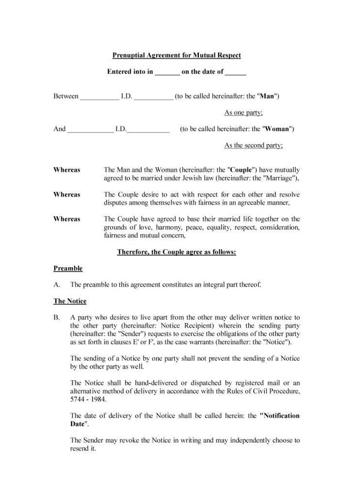 Prenuptial Agreement New York Prenup Samples Ataumberglauf Verband 