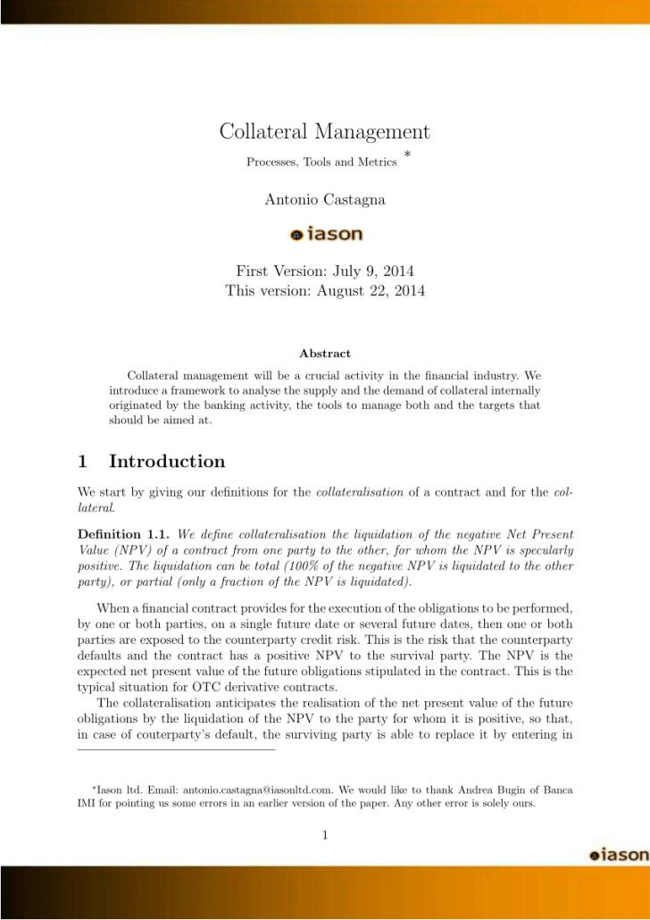 Pretty Image of Collateral Management Agreement Definition - letterify.info