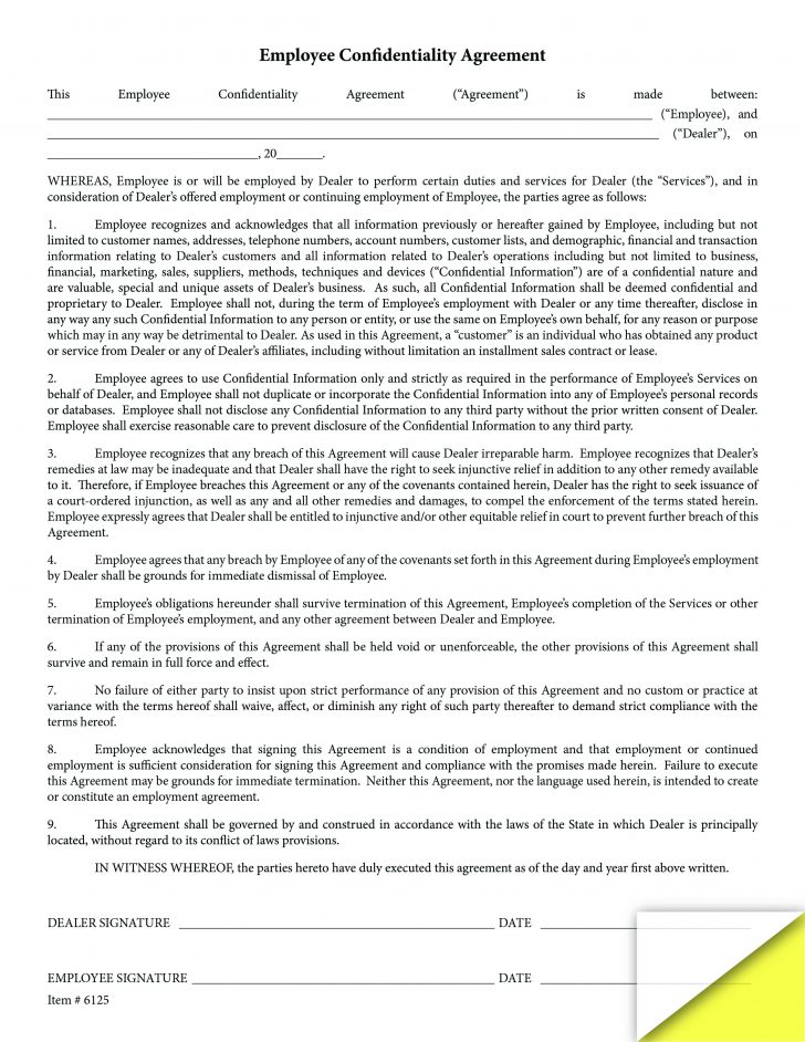 Employee Confidentiality Agreement Form Employee Confidentiality ...