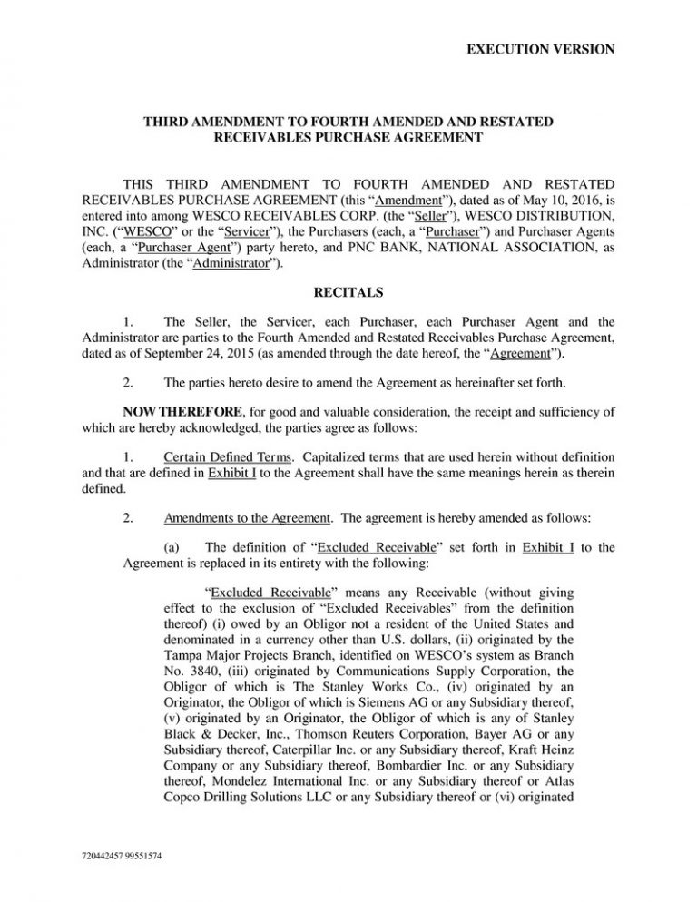 Executed Agreement Definition Ex103thirdamend4tharrpa - letterify.info