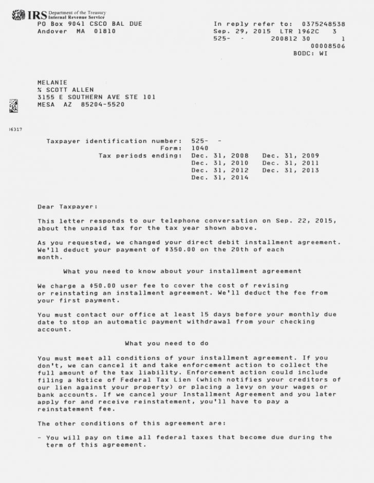 Irs Instalment Agreement Form Form Instructions Templates Payment ...