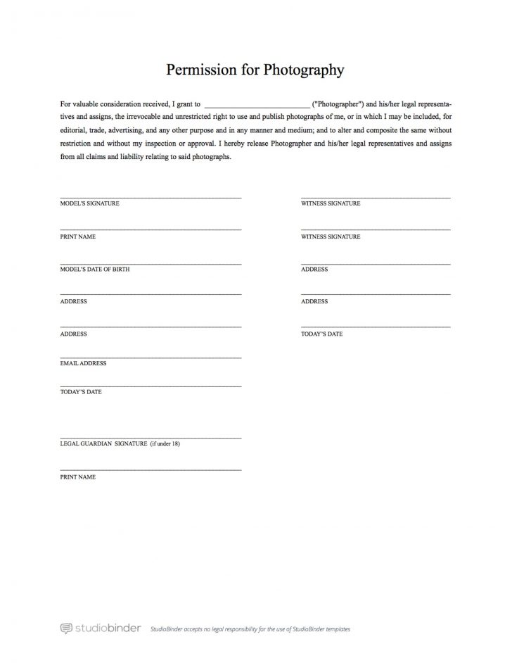 Portrait Agreement Form 017 Photography Contract Template Pdf Ideas ...