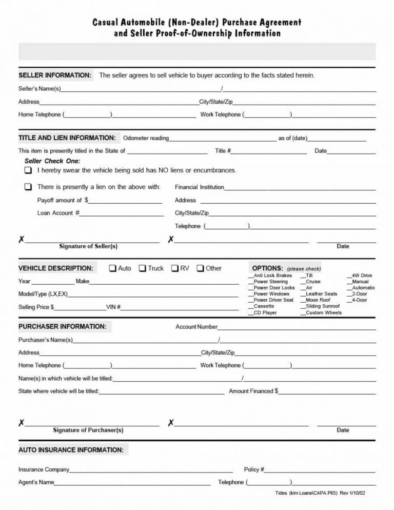 Purchase Order Agreement 003 Template Ideas Vehicle Purchase Agreement ...