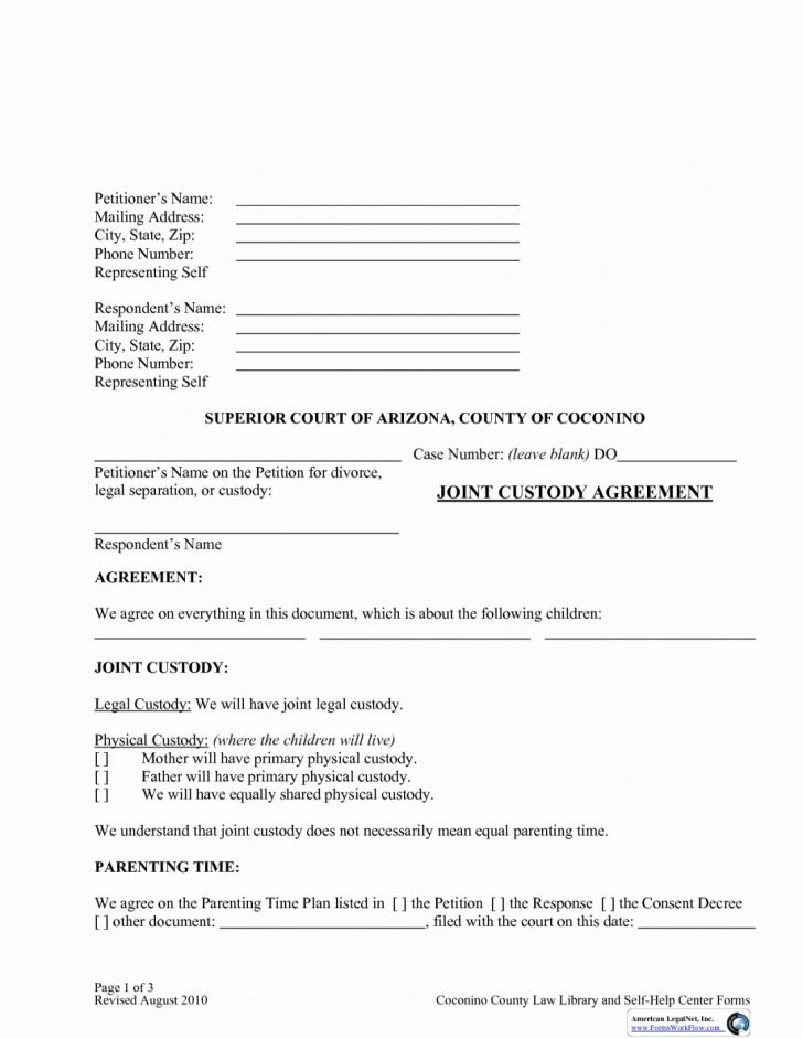 Sample Of Child Custody Agreement 002 Child Custody Agreement Template ...