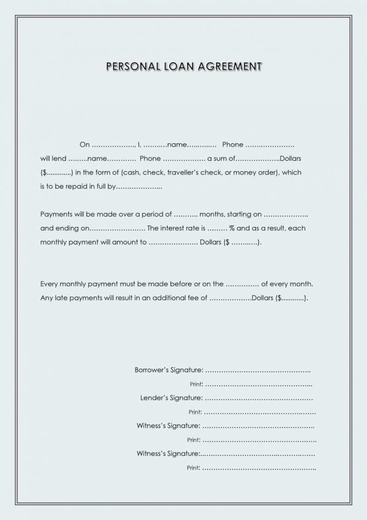 Simple Loan Agreement Pdf 40 Free Loan Agreement Templates Word Pdf ...