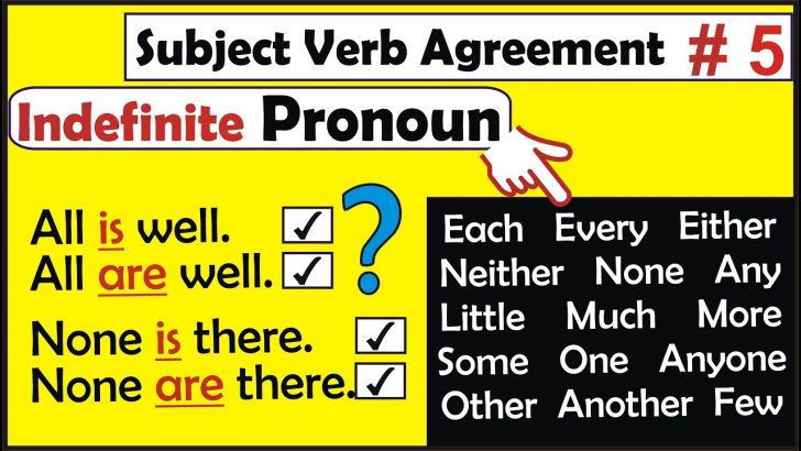 Subject Verb Agreement For Indefinite Pronouns Indefinite Pronouns In ...