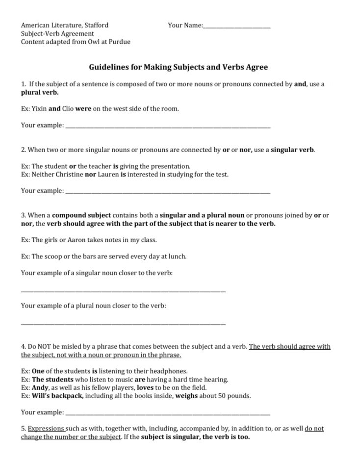 Subject Verb Agreement For Indefinite Pronouns Subject Verb Agreement ...