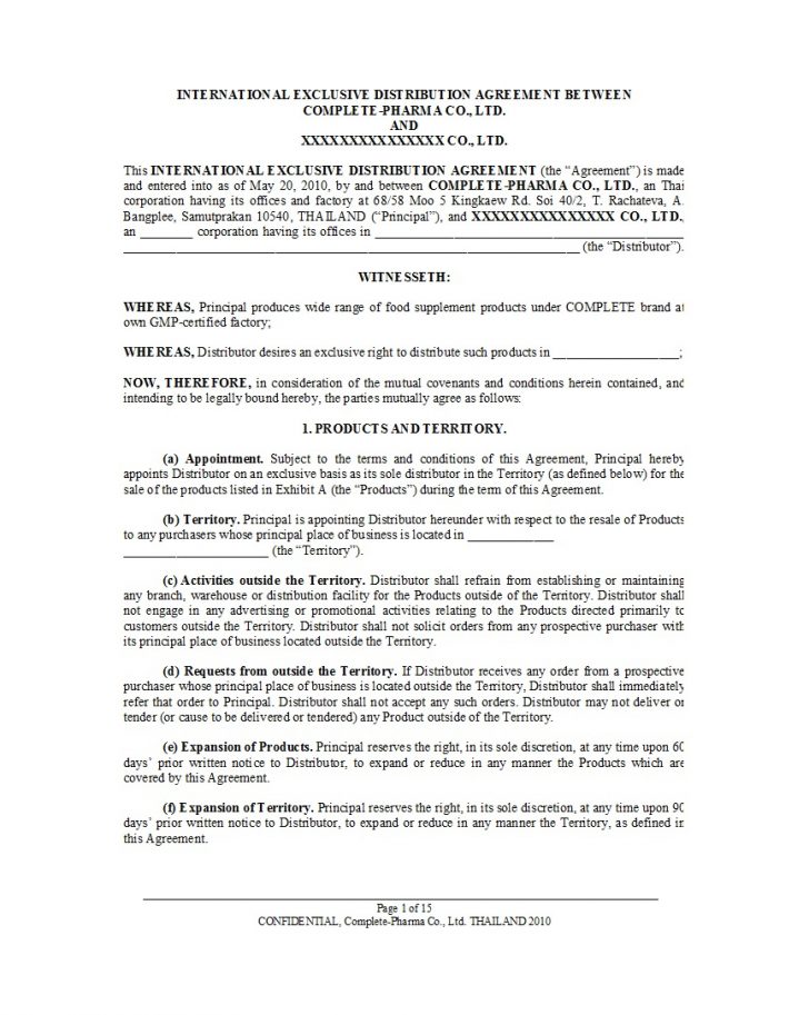 Warehouse Agreement Sample 49 Best Free Distribution Agreement ...
