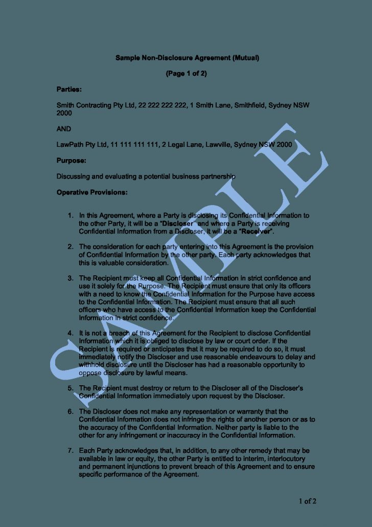 What Is A Memorandum Of Agreement Between Two Parties Non Disclosure ...