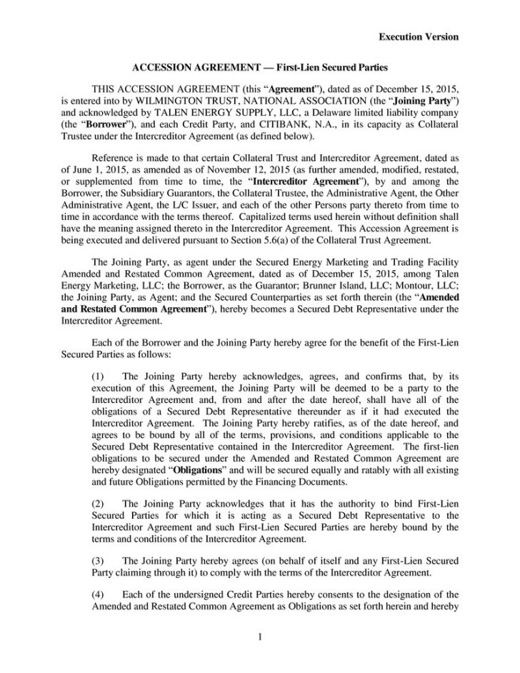 Inspired Photo of What Is An Intercreditor Agreement - letterify.info