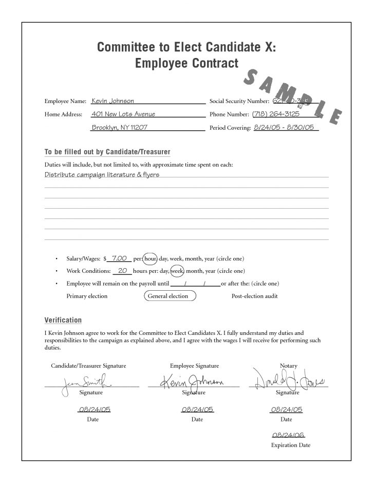 Workers Agreement Sample 014 Template Ideas Contract Employee Agreement ...